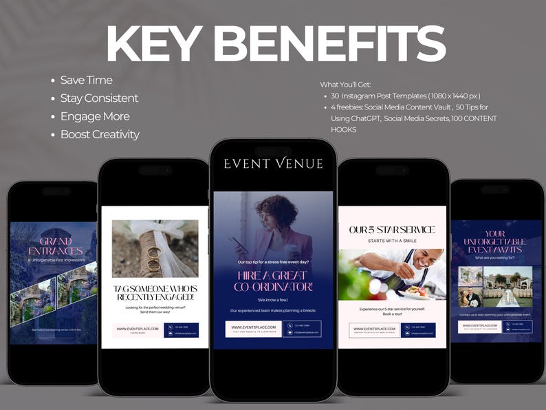 30 Event Venue Social Media Canva Templates | Wedding & Venues ...