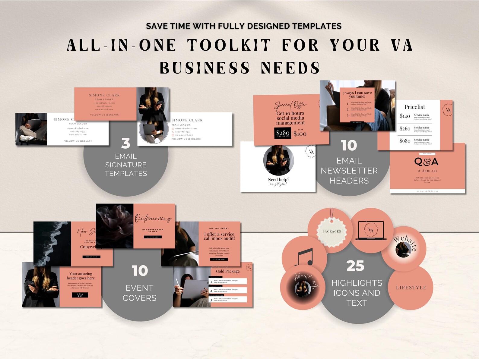 Virtual Assistant Toolkit Bundle | Canva Templates: Lead Magnets ...