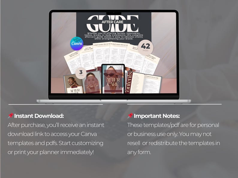 Aftercare Guide Canva Template | Printable Beauty Treatment Aftercare ...