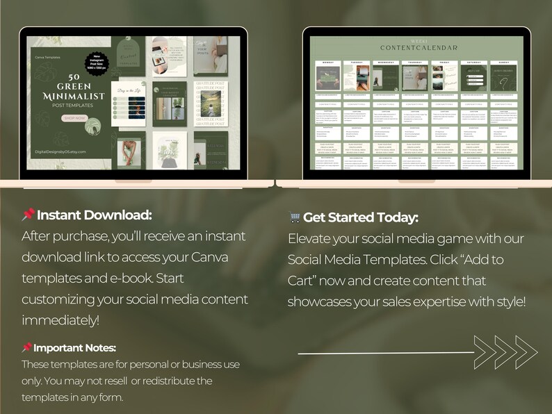 50 Minimalist Instagram Post Templates + Monthly Content Calendar ...