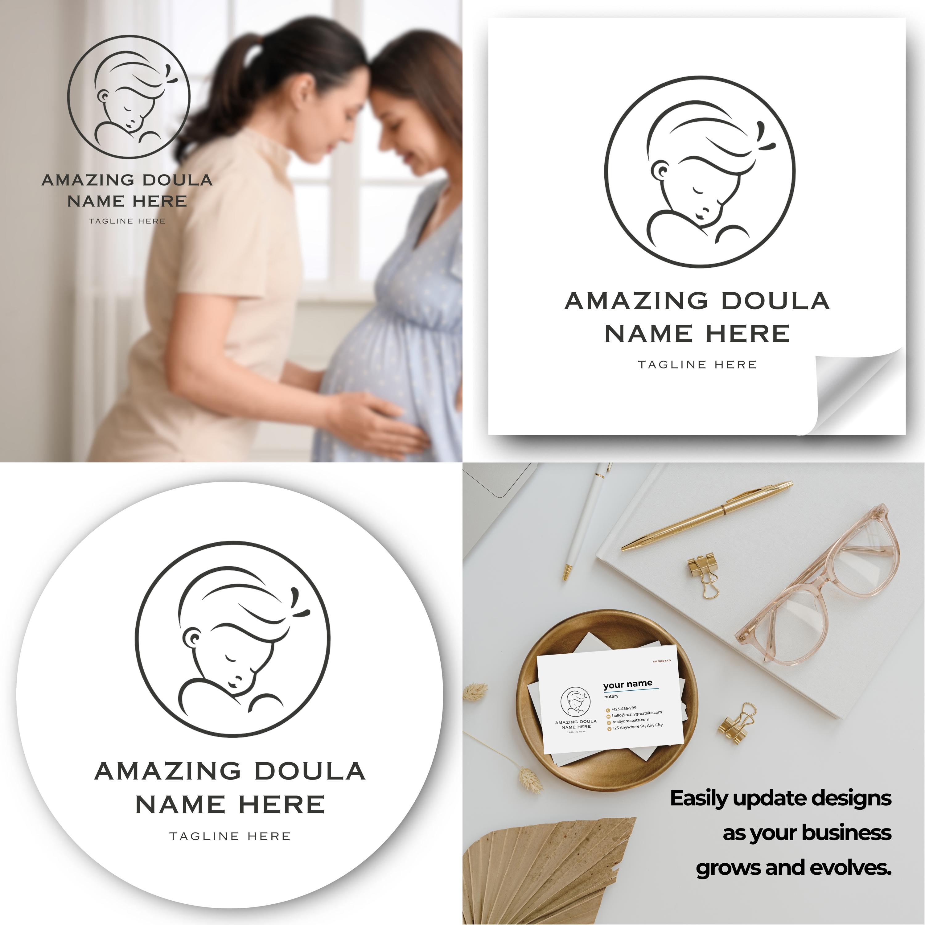 6 Doula Logo Canva Templates | Calm Logo Design for Birth Workers ...