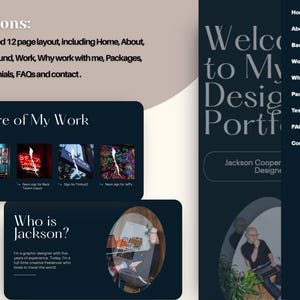 Graphic Designer Portfolio Canva Website Template | Editable Landing ...