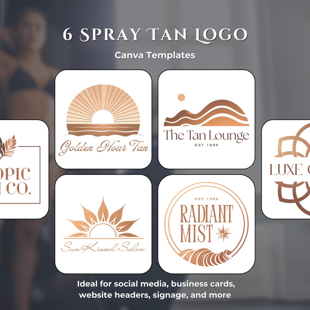 6 Spray Tan Logo Templates | Editable Canva Logo Design for Beauty ...