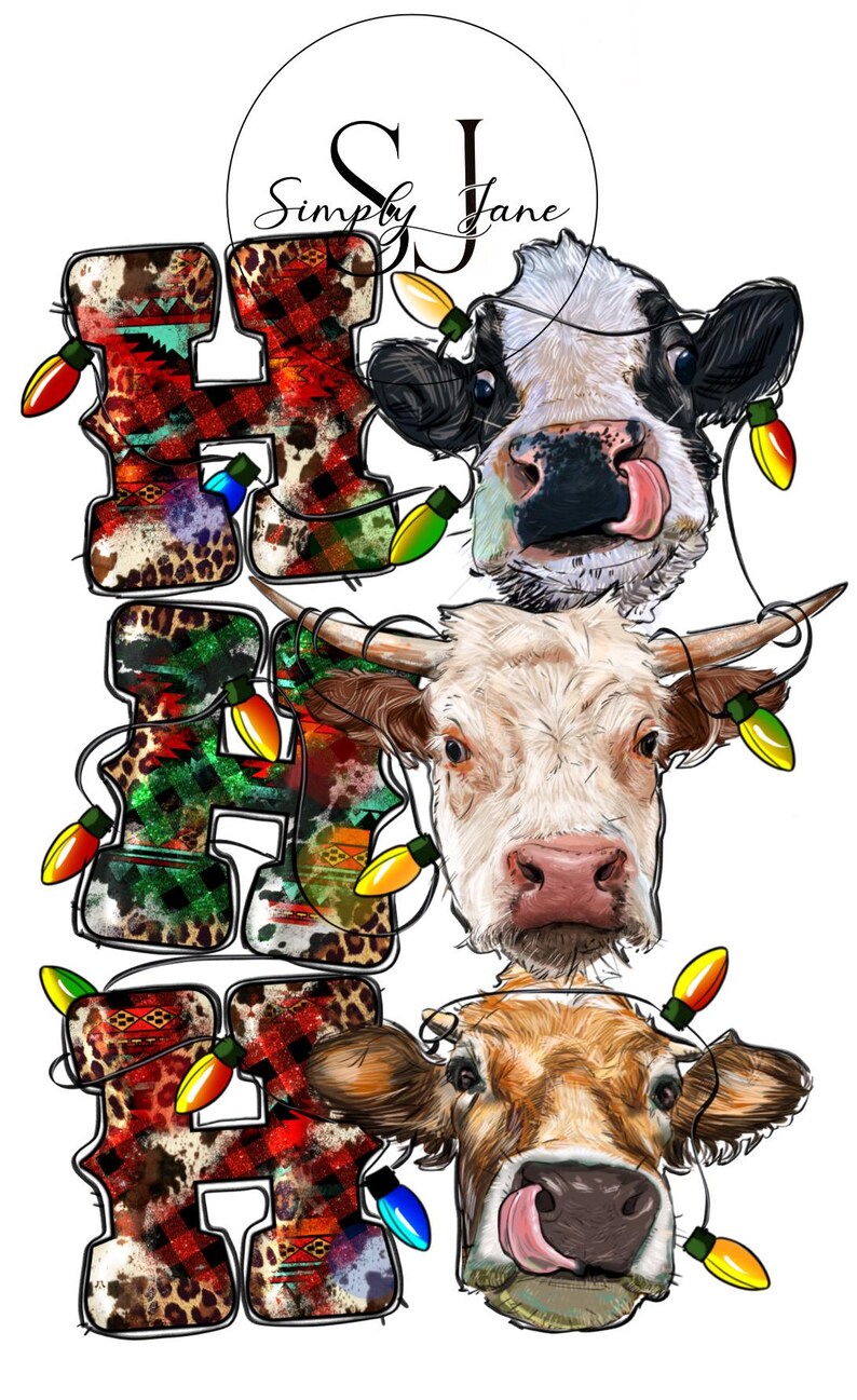 Christmas, Hohoho, Cows PNG Digital Download, - Etsy