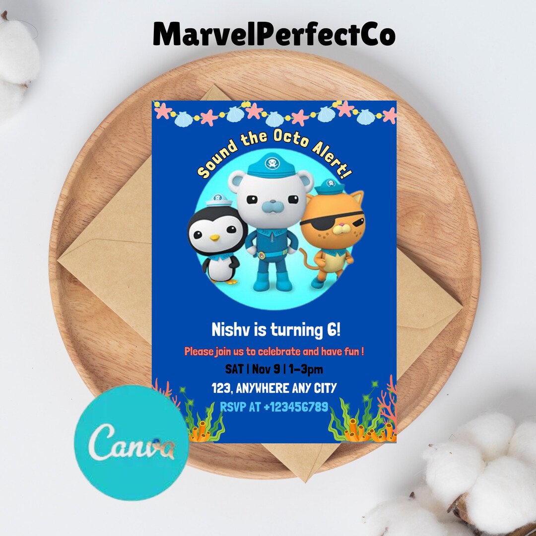 Editable Octonauts Invitation Template, Printable Birthday Invite ...