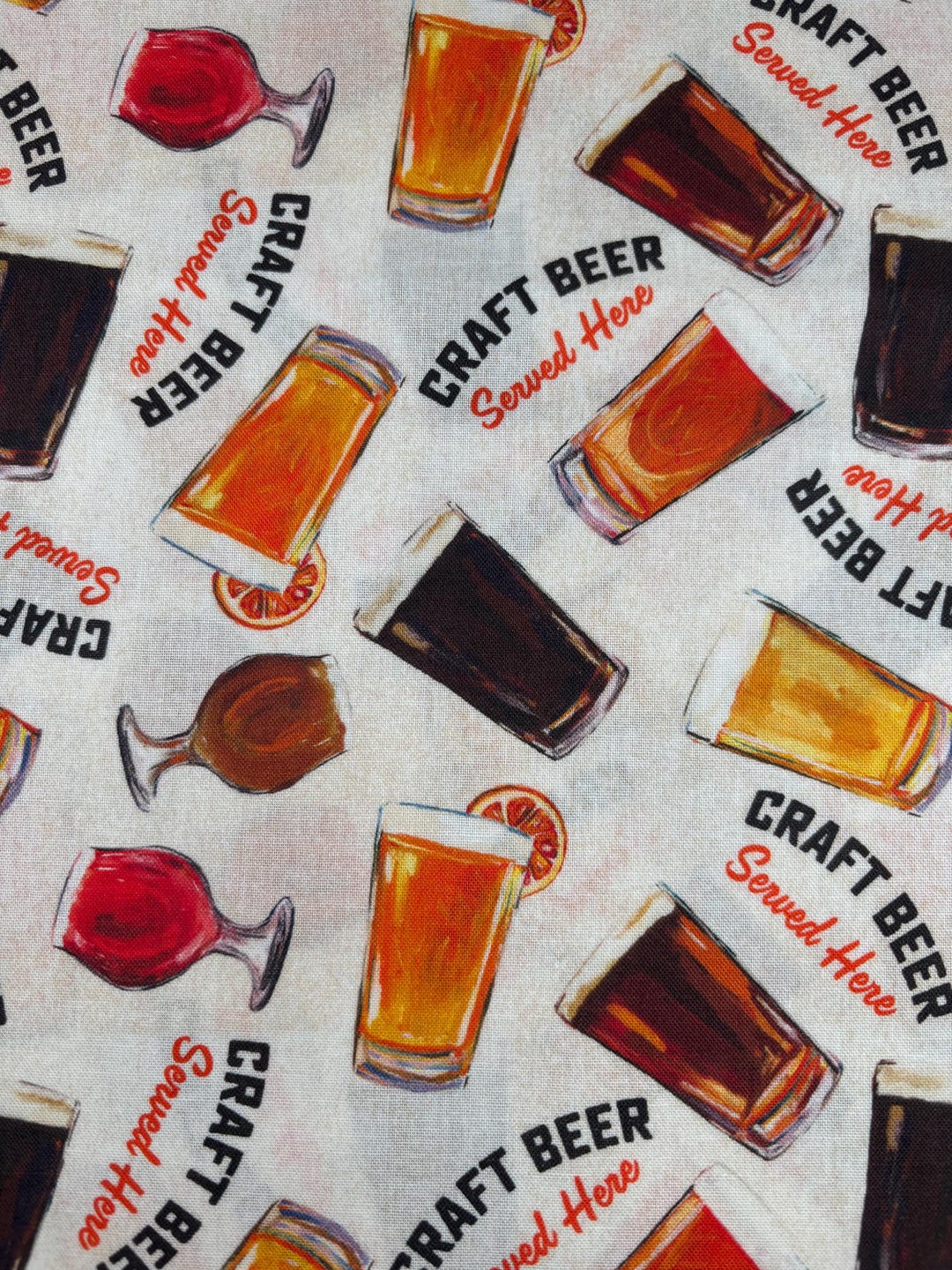 Craft Beer Served Here Fabric NEW by the Yard 1 Yard Plus 1/2 Yard ...