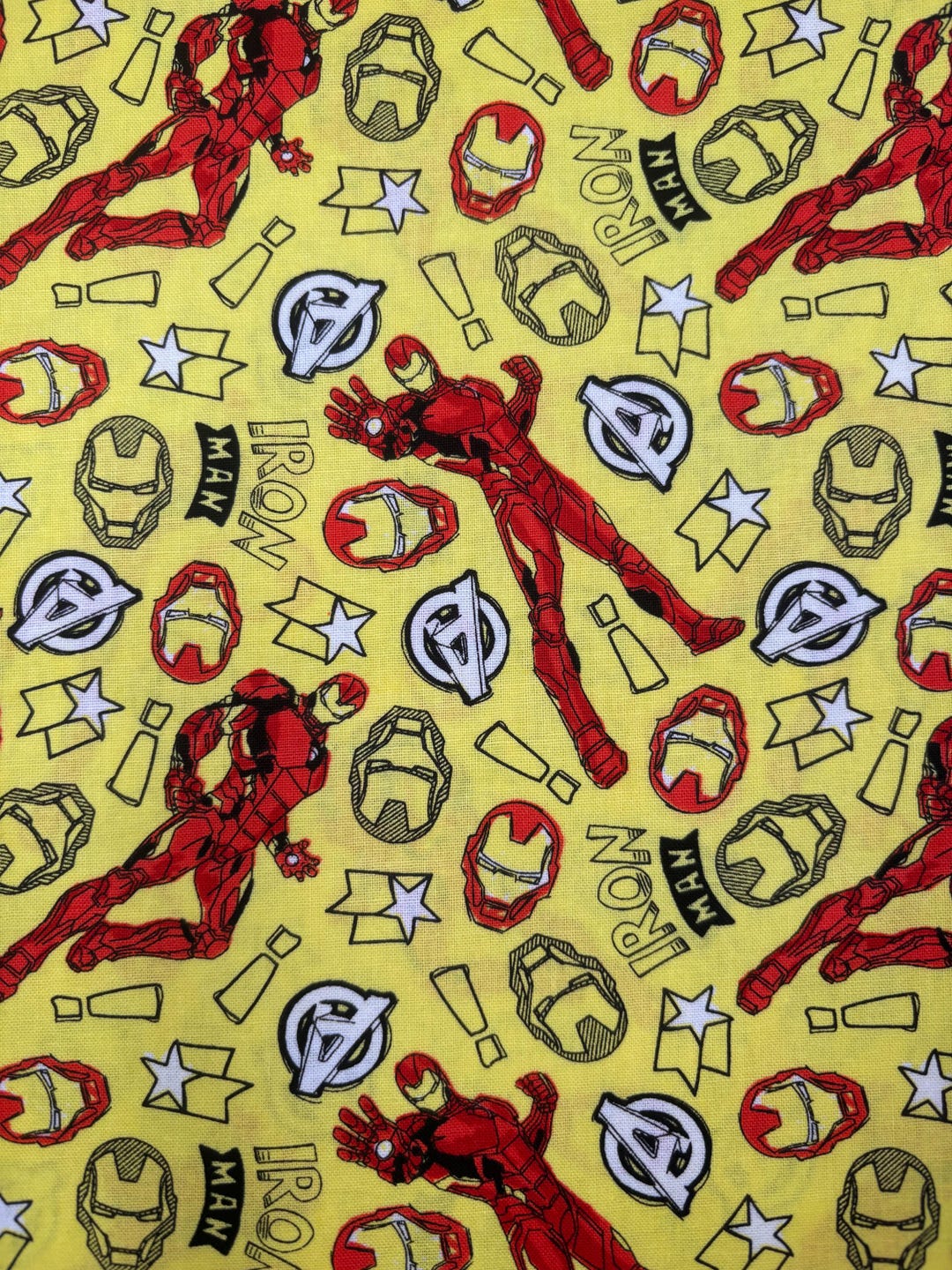 Marvel Doodle Iron Man Cotton Fabric NEW BTY Marvel Iron Man Fabric ...