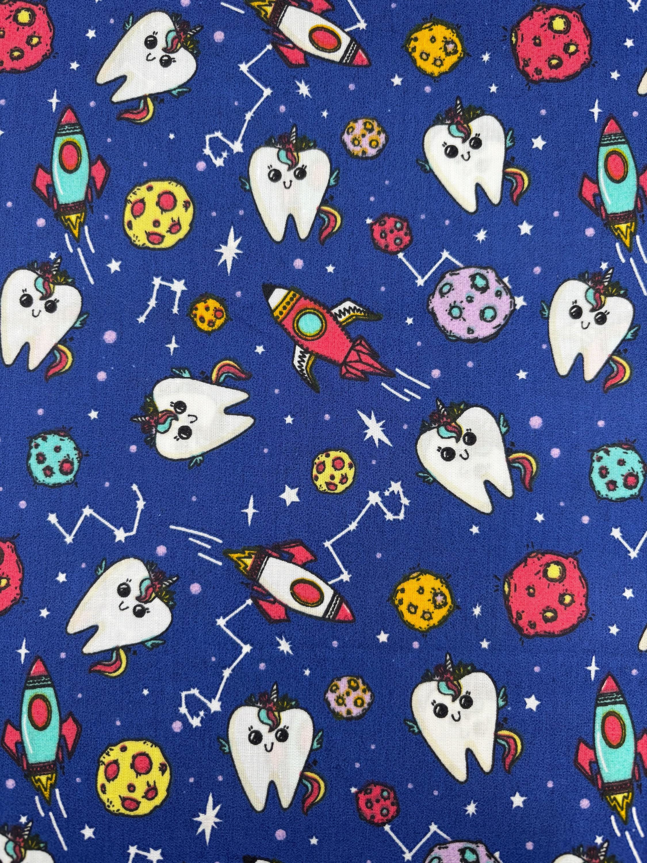 Tooth Fairy in Space Cotton Fabric by the Yard NEW Scrub Cap Fabric ...
