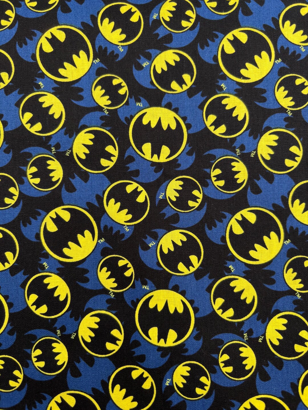 Batman Emblem Cotton Fabric 1/2 Yard NEW Batman Blue Fabric - Etsy