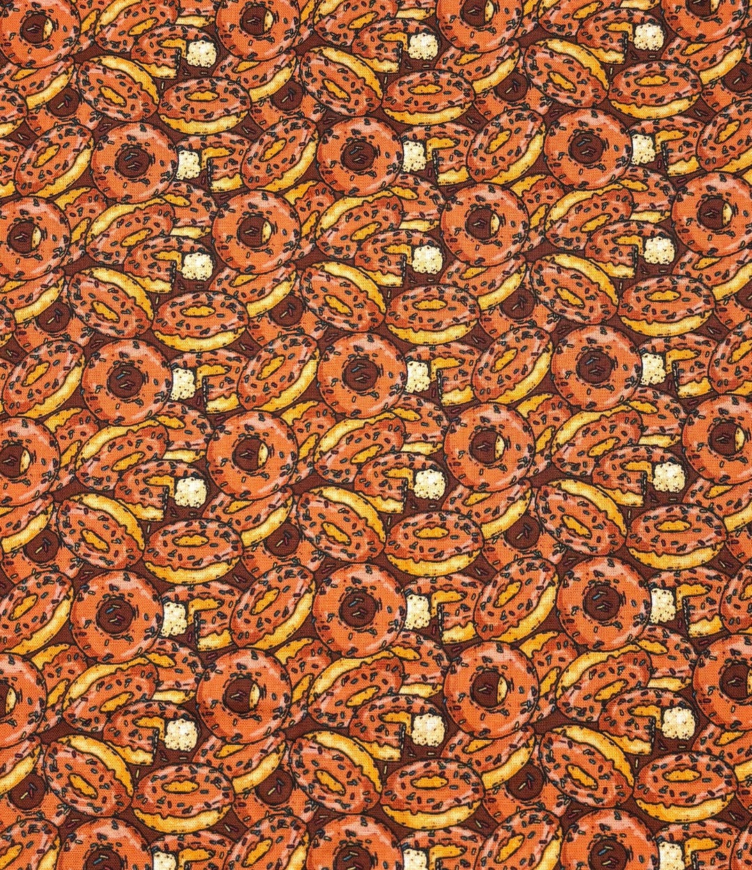 Chocolate Donuts Cotton Fabric NEW by the Yard Donut Fabric Sprinkles ...