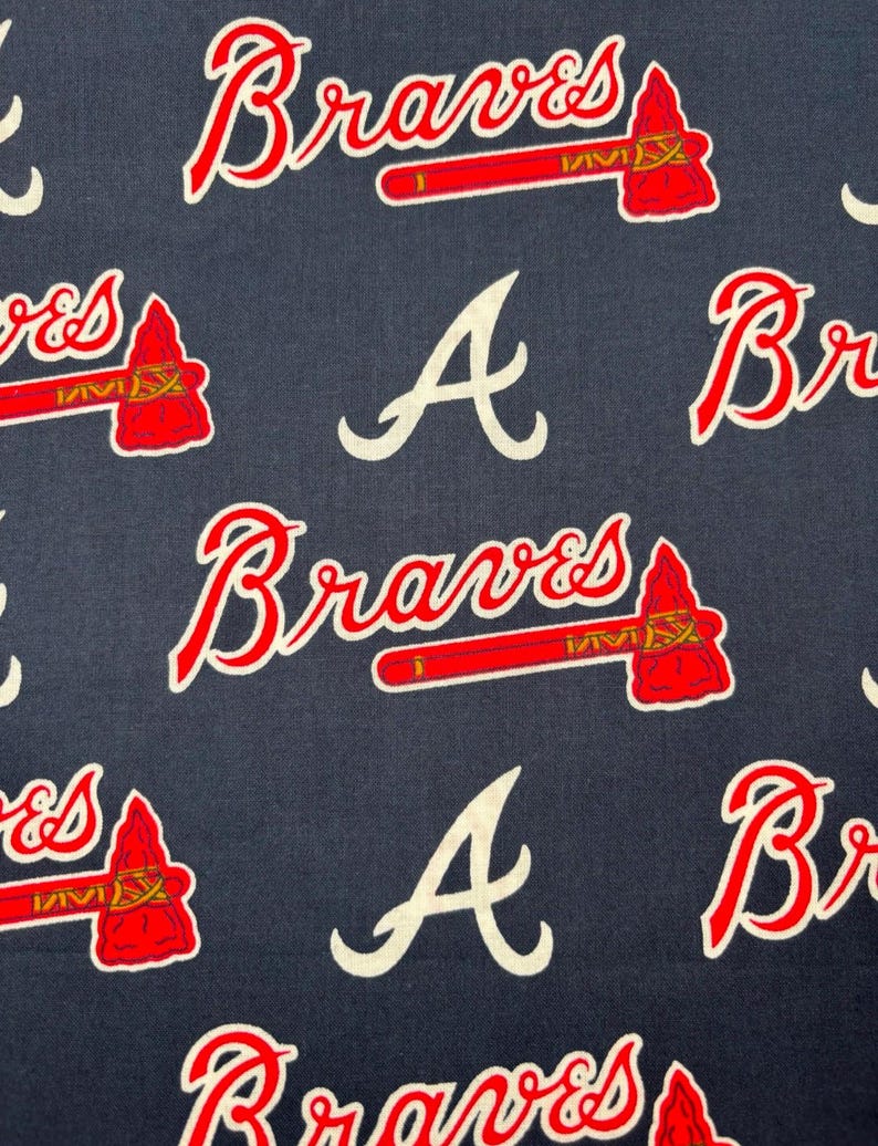 Atlanta Braves Cotton Fabric Fat Quarter NEW MLB Braves Fabric - Etsy