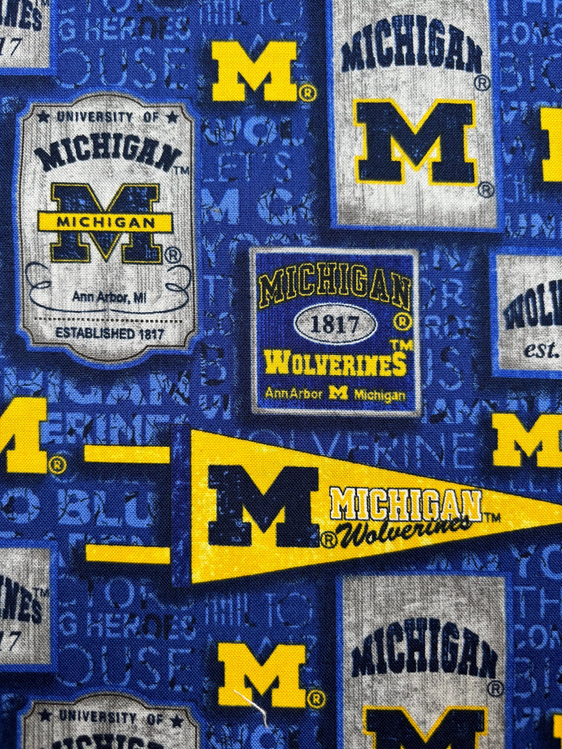 Michigan Wolverines Cotton Fabric 1/3 Yard NEW Wolverines Football ...