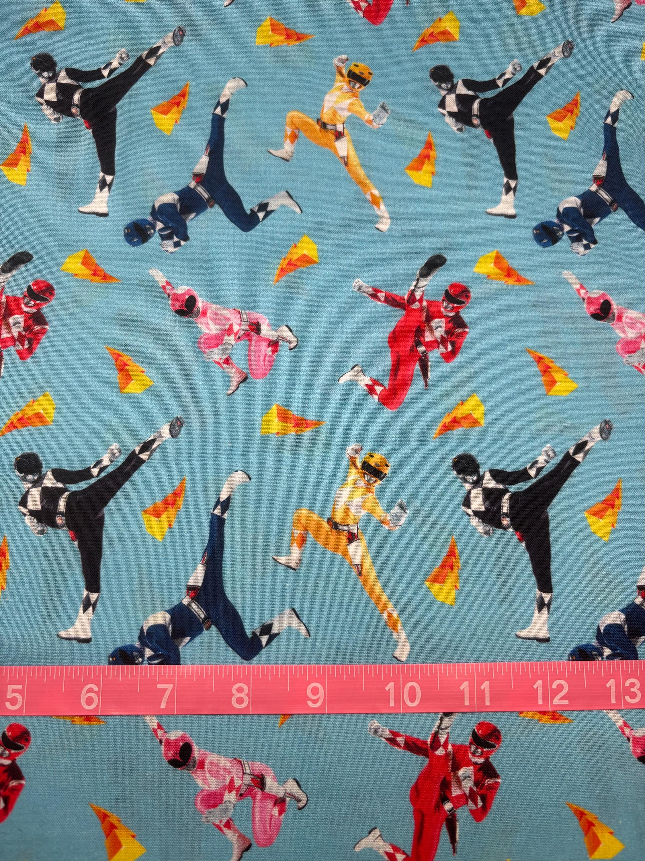Power Rangers Cotton Fabric NEW BTY Red Power Ranger Yellow Power ...