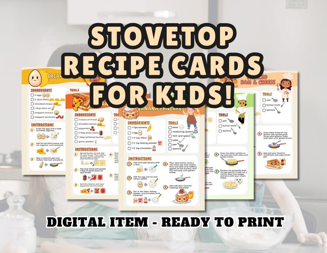 Kids Stovetop Recipe Cards: Easy Visual Recipes With Parent's Guide ...