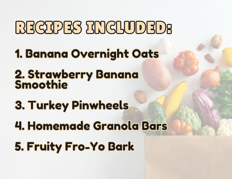 Kids No-cook Recipe Cards Bundle: Fun Kitchen Activities (PDF ...