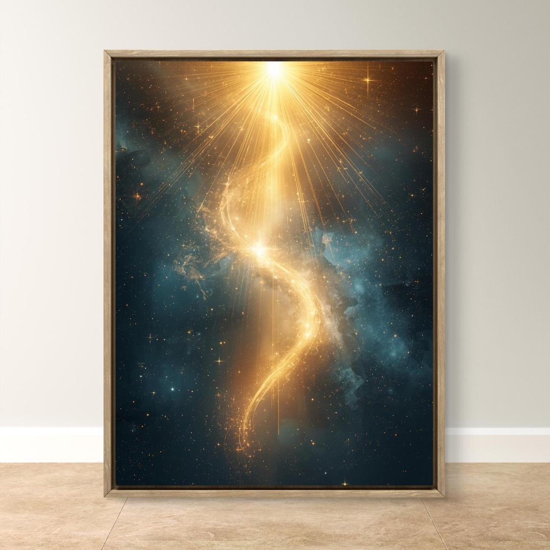Golden Light Energy Poster | Spiritual Wall Art Cosmos | Abstract ...