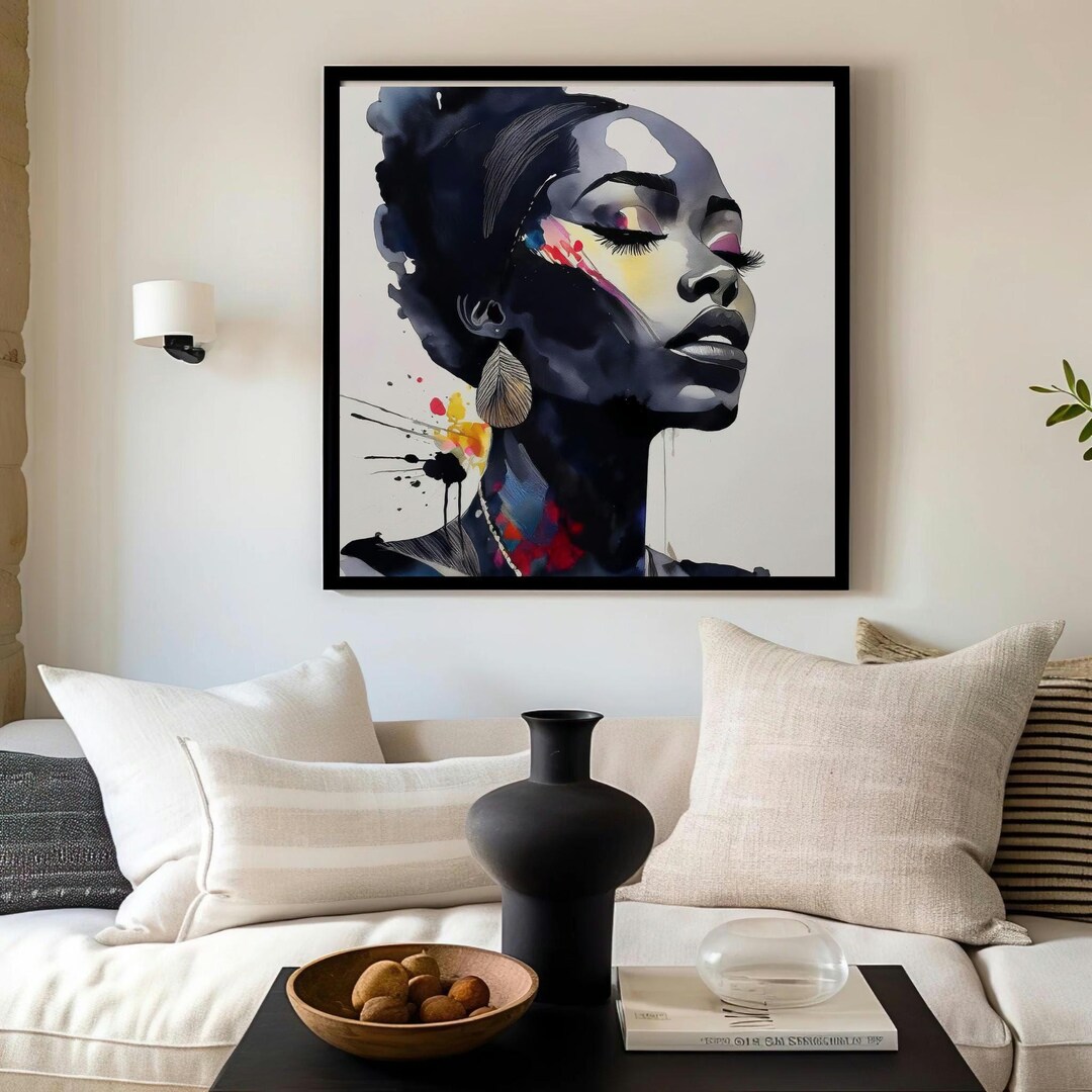 Digital Wall Art Woman Wall Picture Woman Gift Poster Watercolor AI Art ...