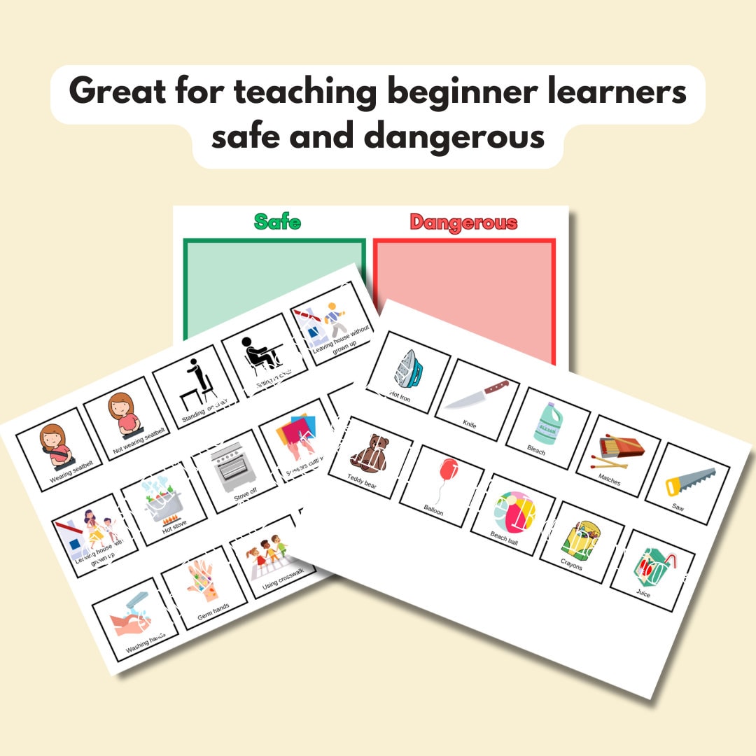 Safe Vs Dangerous, Safety Skills, Safety Sorting, Autism Safety, ABA ...