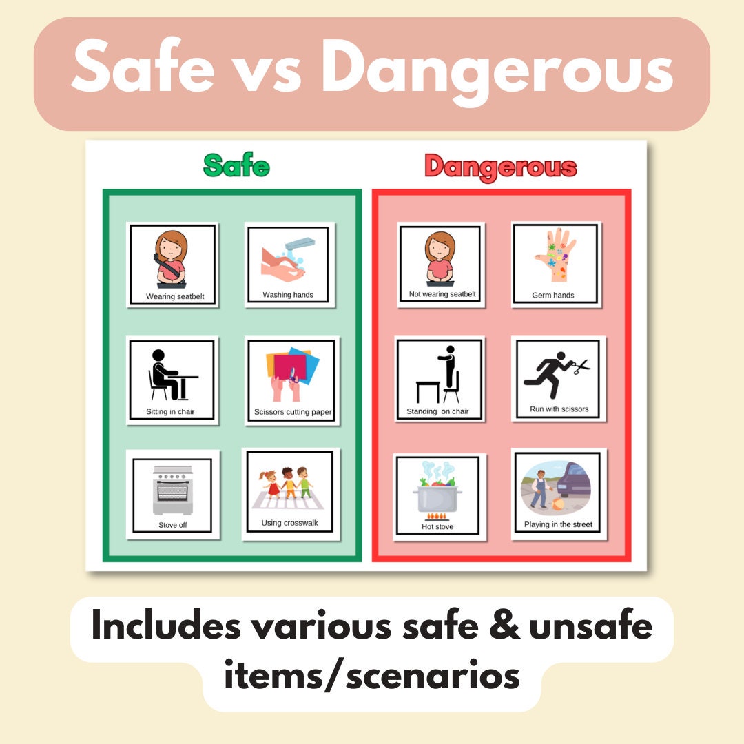 Safe Vs Dangerous, Safety Skills, Safety Sorting, Autism Safety, ABA, Special Ed, Bcba, RBT ...