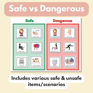 Safe Vs Dangerous, Safety Skills, Safety Sorting, Autism Safety, ABA ...