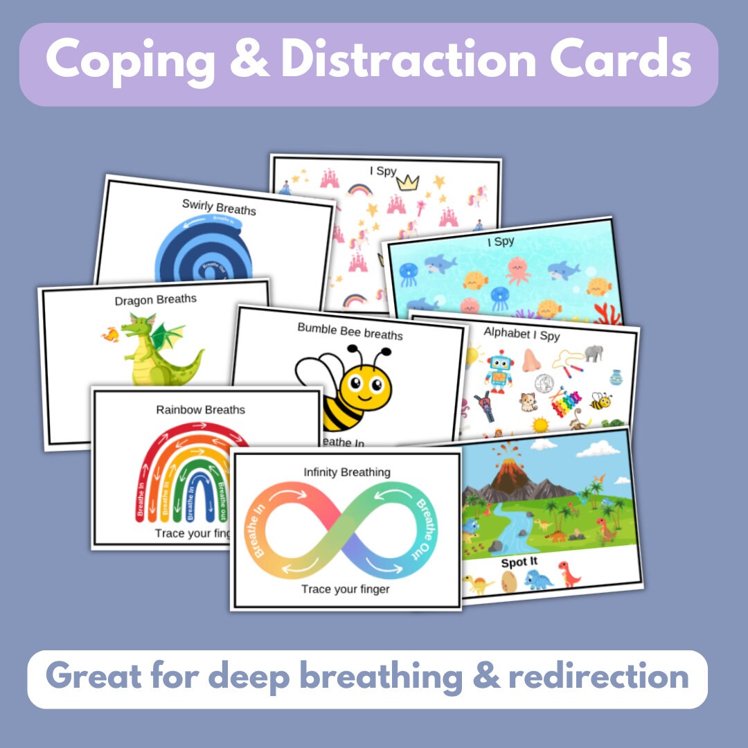 Coping Skills Cards, Coping Cards, Distraction Cards, Child Life ...