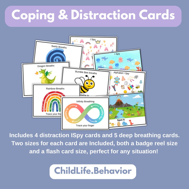 Coping Skills Cards, Coping Cards, Distraction Cards, Child Life ...