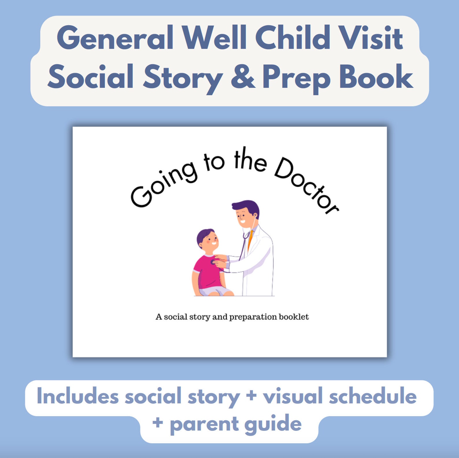 Going to the Doctor Social Story, Medical Prep Book, Child Life, Ccls ...