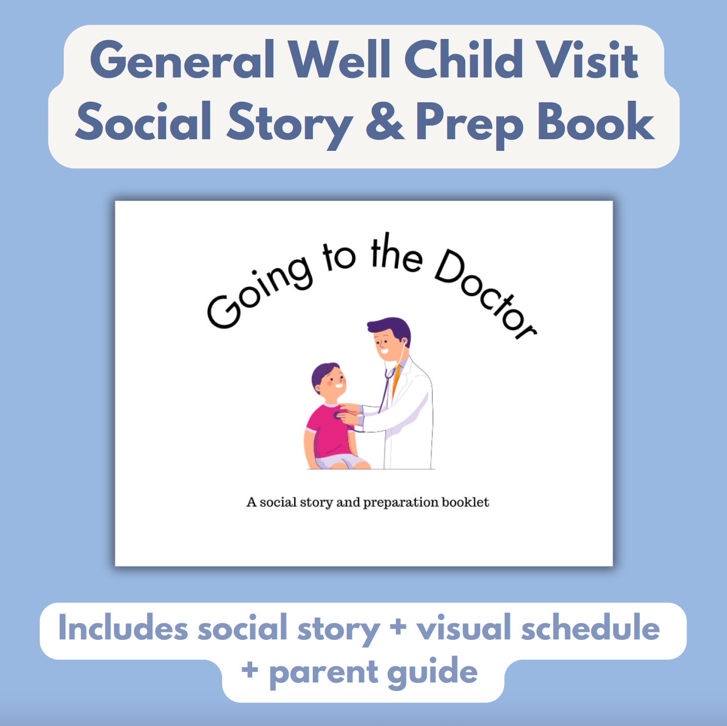 Going to the Doctor Social Story, Medical Prep Book, Child Life, Ccls ...