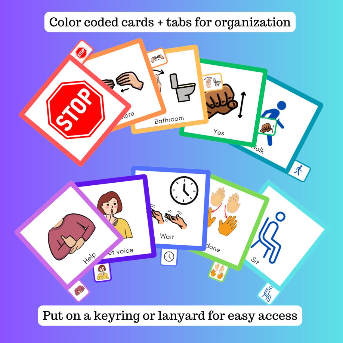 Pocket Visuals, Mini Communication Cards, Lanyard Visuals on the Go ...