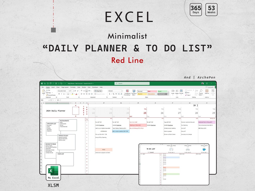Excel Daily Planner Template Daily to Do List Template Excel to Do ...