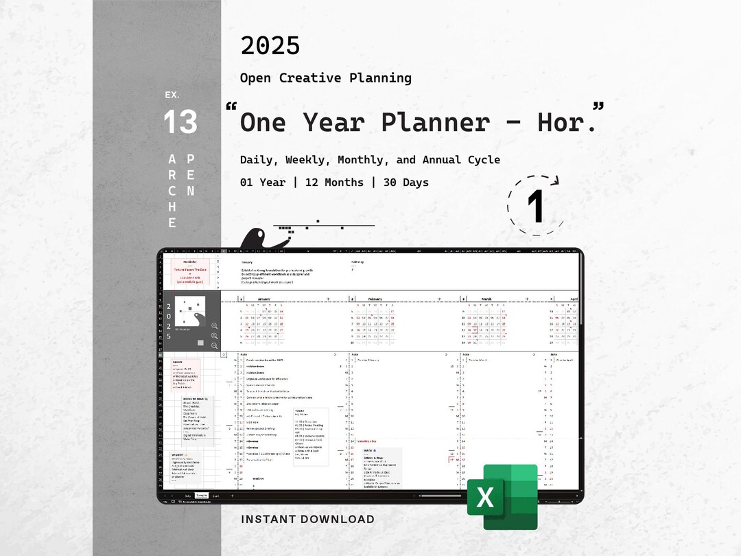 2025 Time Pulse Excel Planner | 30 Days Spreadsheet | Daily, Weekly ...