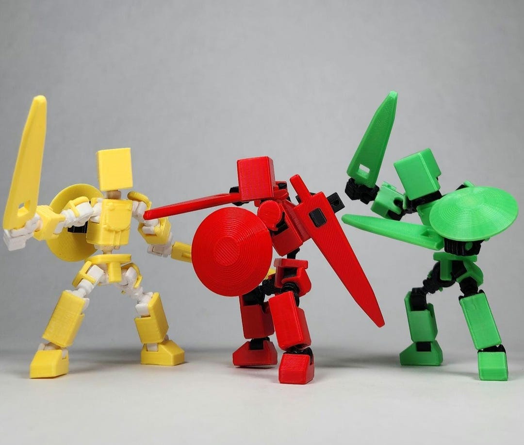 3D Printed Pax Mini Figure With Swords and Shield - Etsy