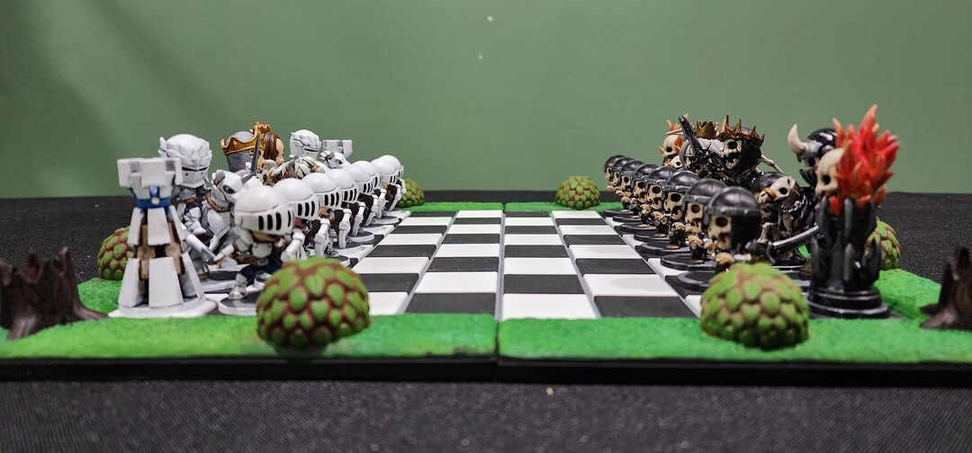 Chibi Chess Set (black and White) - Set of 32 Miniatures - Etsy