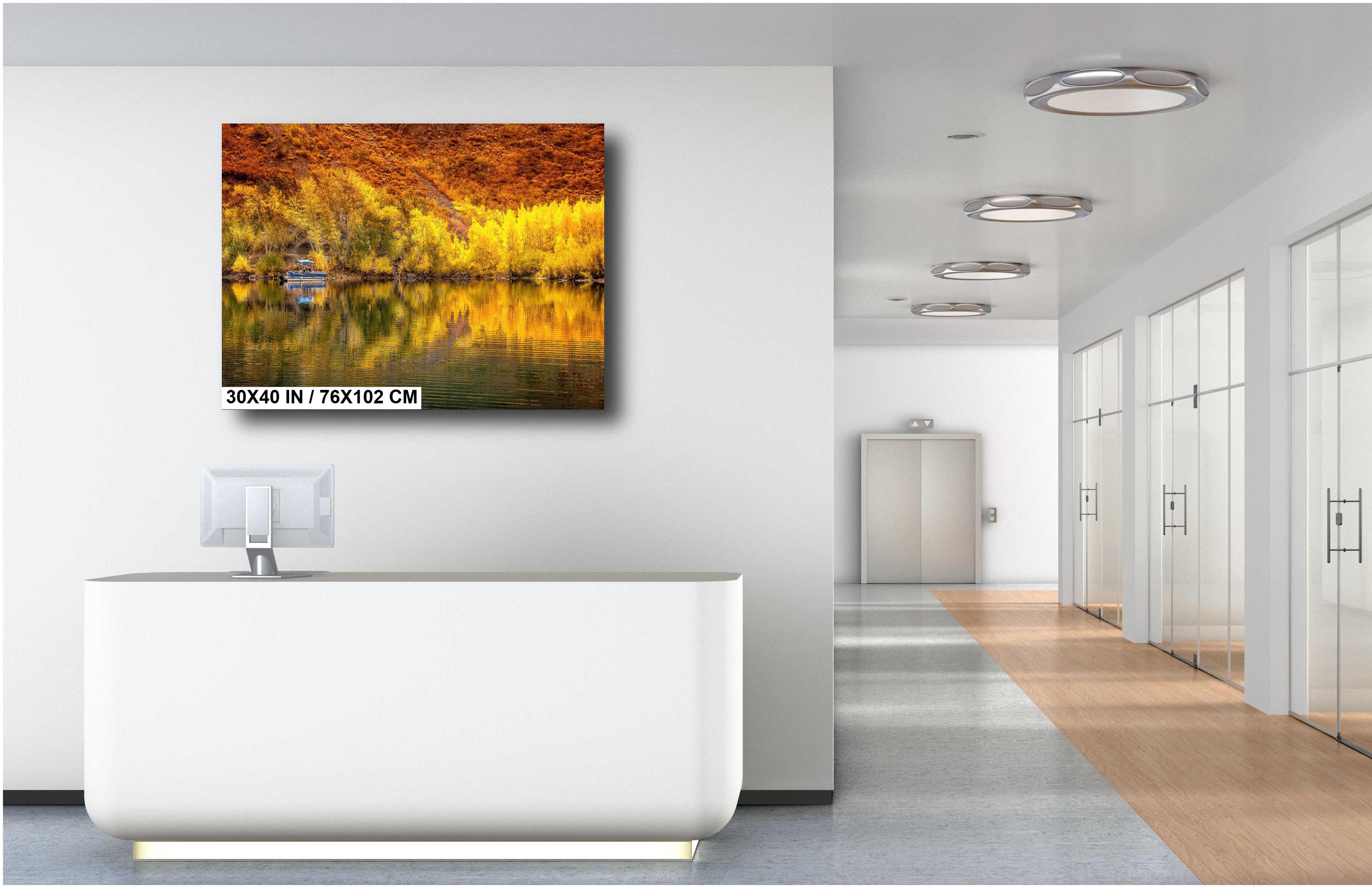 Reflection of Yellow on Convict Lake, California. - Etsy