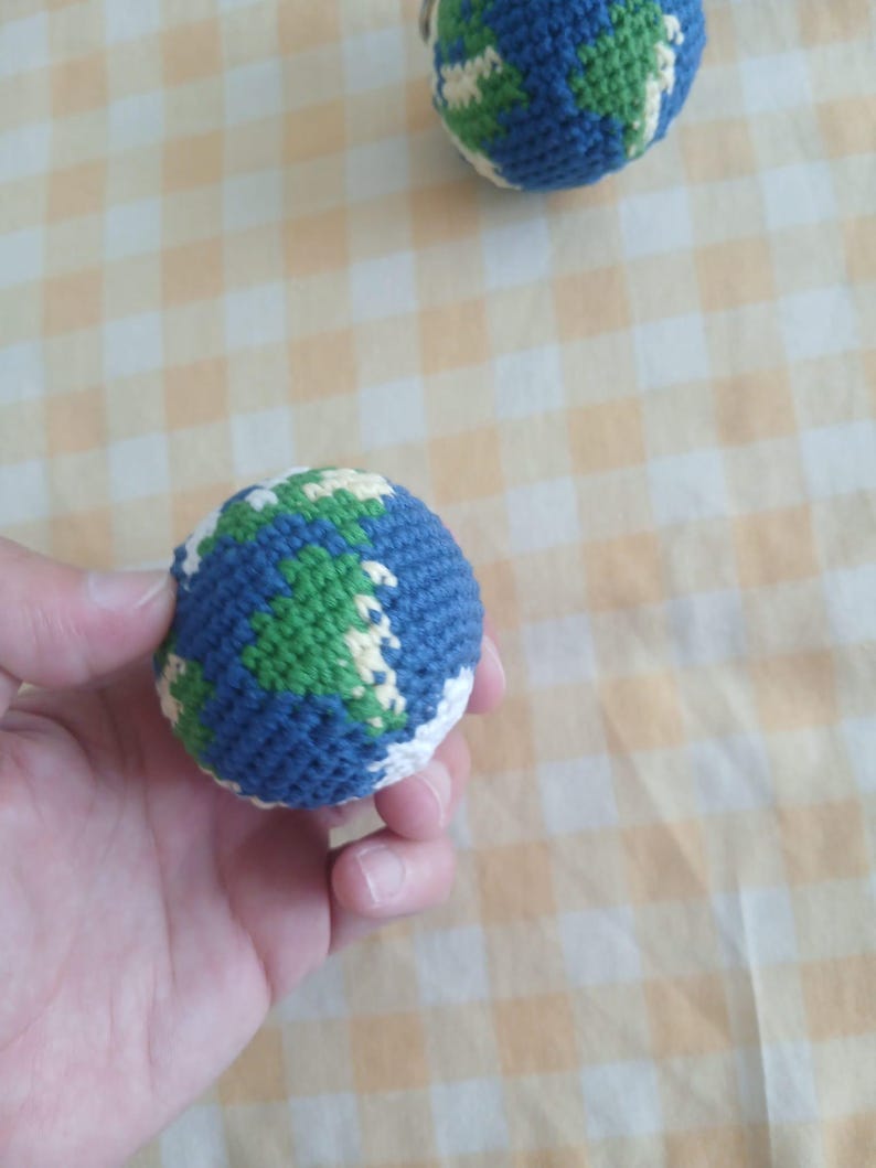 Project Hail Mary Inspired Earth Hacky Sack | Crochet Planet Keychain ...