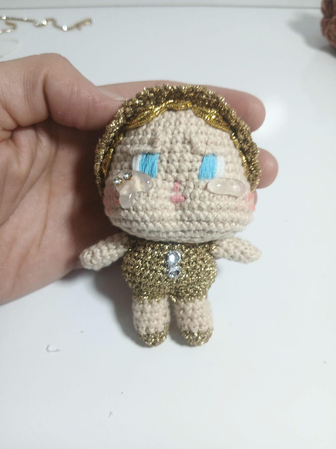 Sad Glitter Doll – Handmade Amigurumi Crying Doll With Rhinestone ...