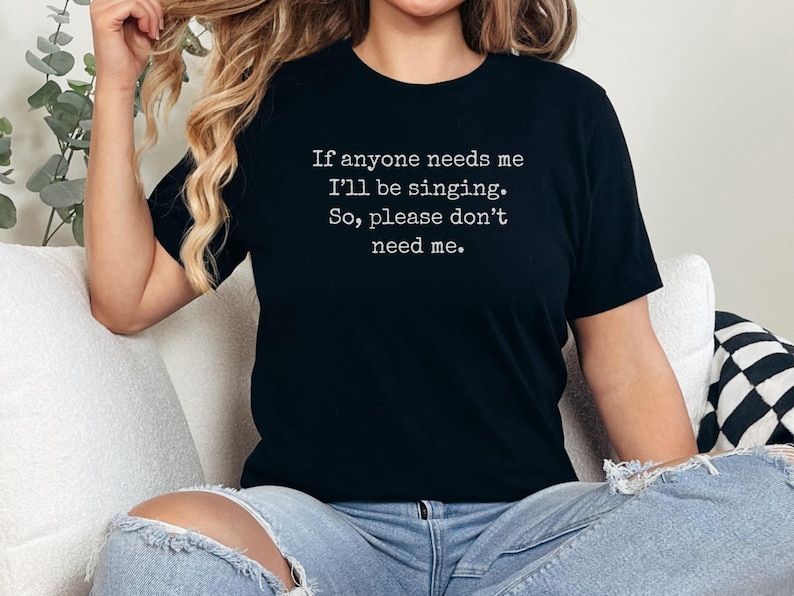 Funny Singing T-shirt, Introvert Tee, Sarcastic Music Lover Top, Singer ...