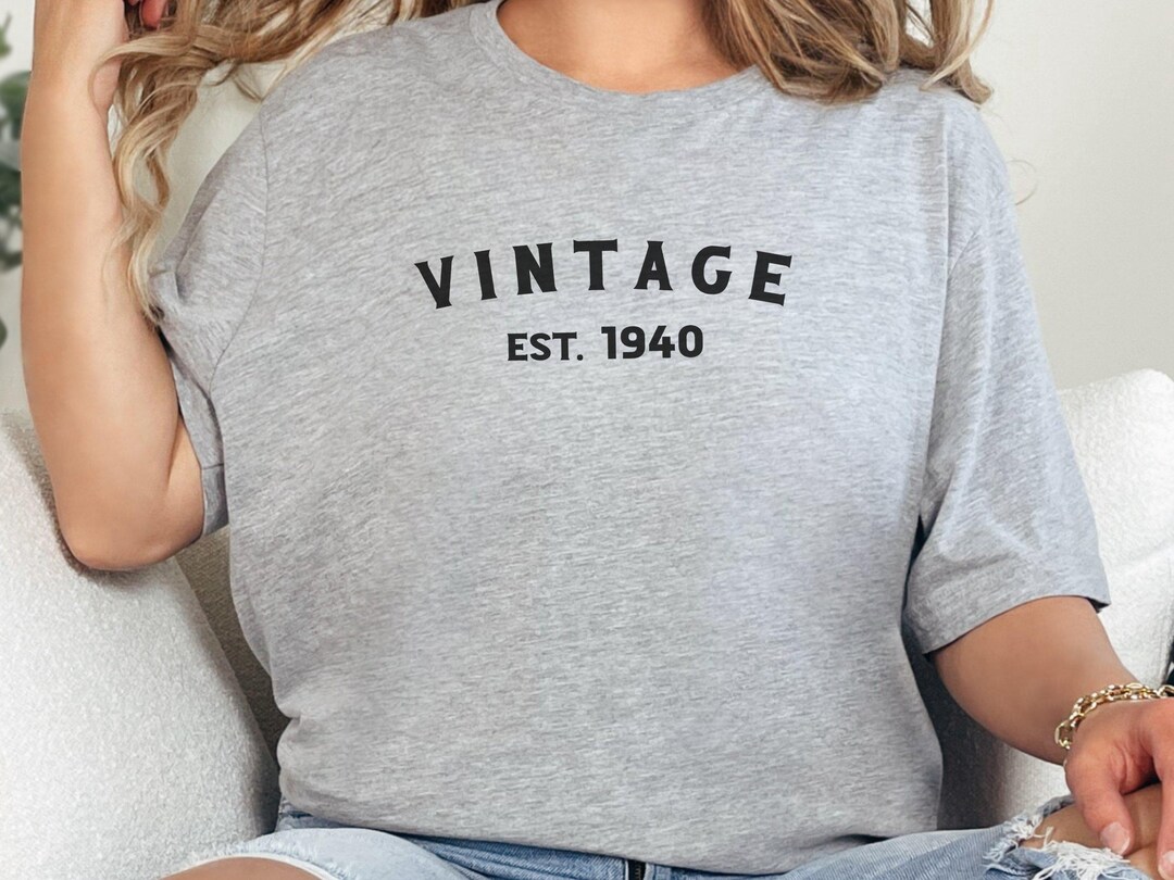 Vintage Established 1940 T-shirts, Retro Birthday Tees, Classic Year T ...