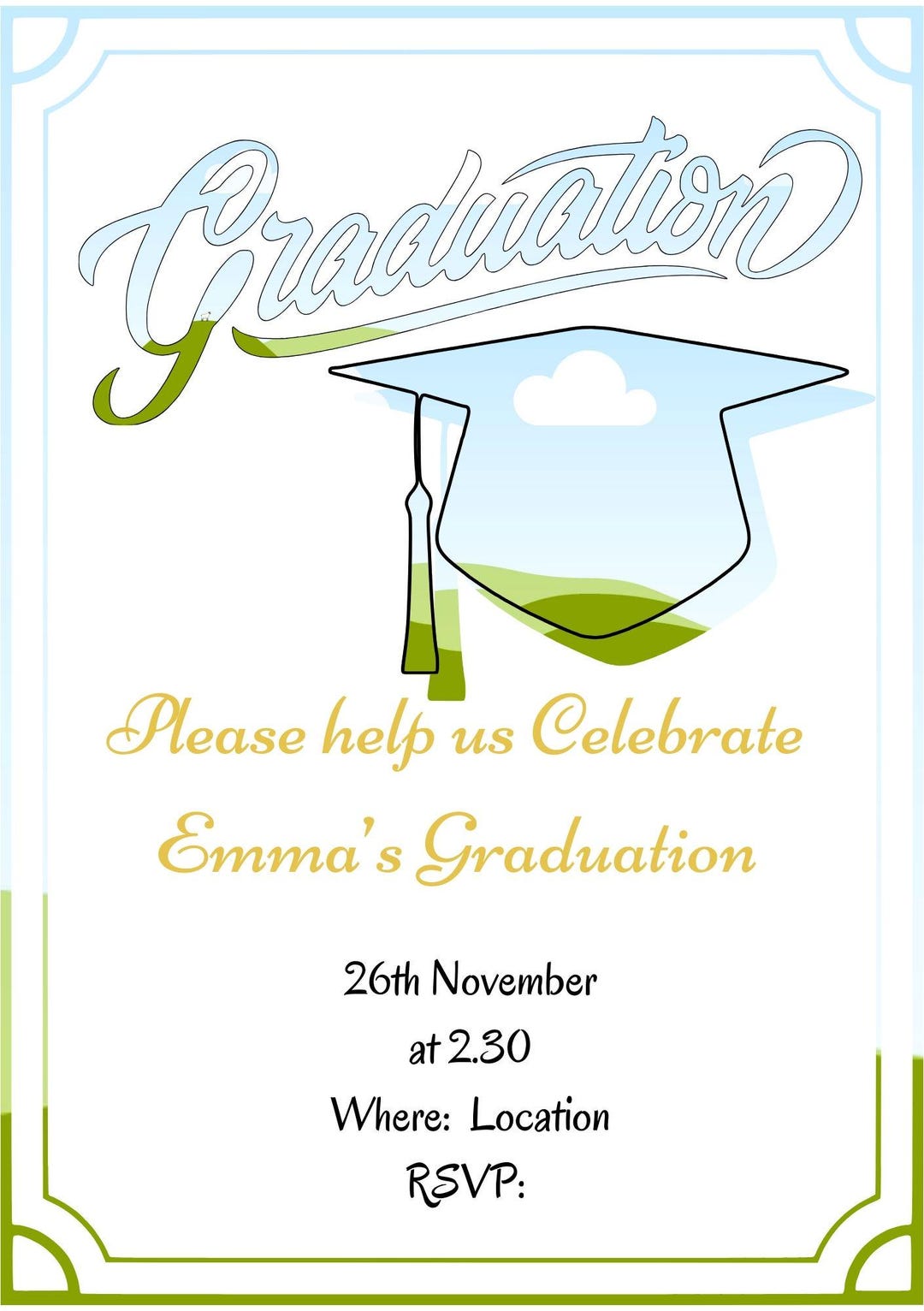 Customizable Graduation Invitations & Canva Frame Bundle - Etsy