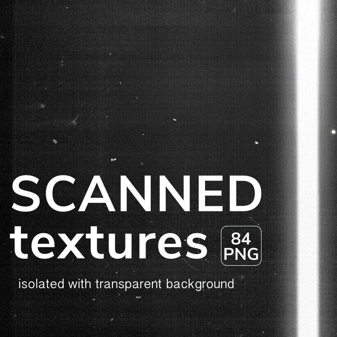 Scanned Paper Textures | 84 Vintage Style PNG Overlays (digital ...