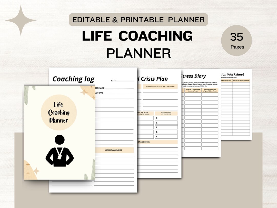 Life Coaching Planner | Editable Canva & Printable PDF | Goal Setting ...