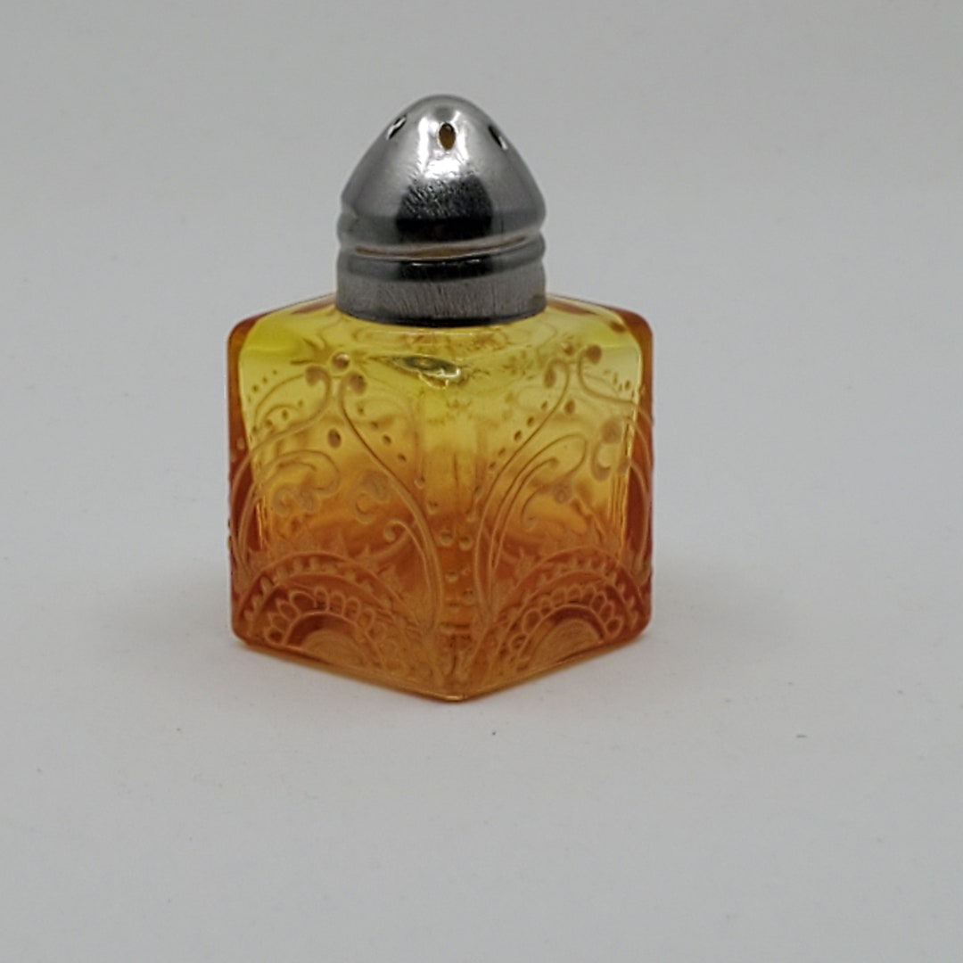 Mini Salt and Pepper Shakers / Perfume Jars Hand Stained & Painted ...
