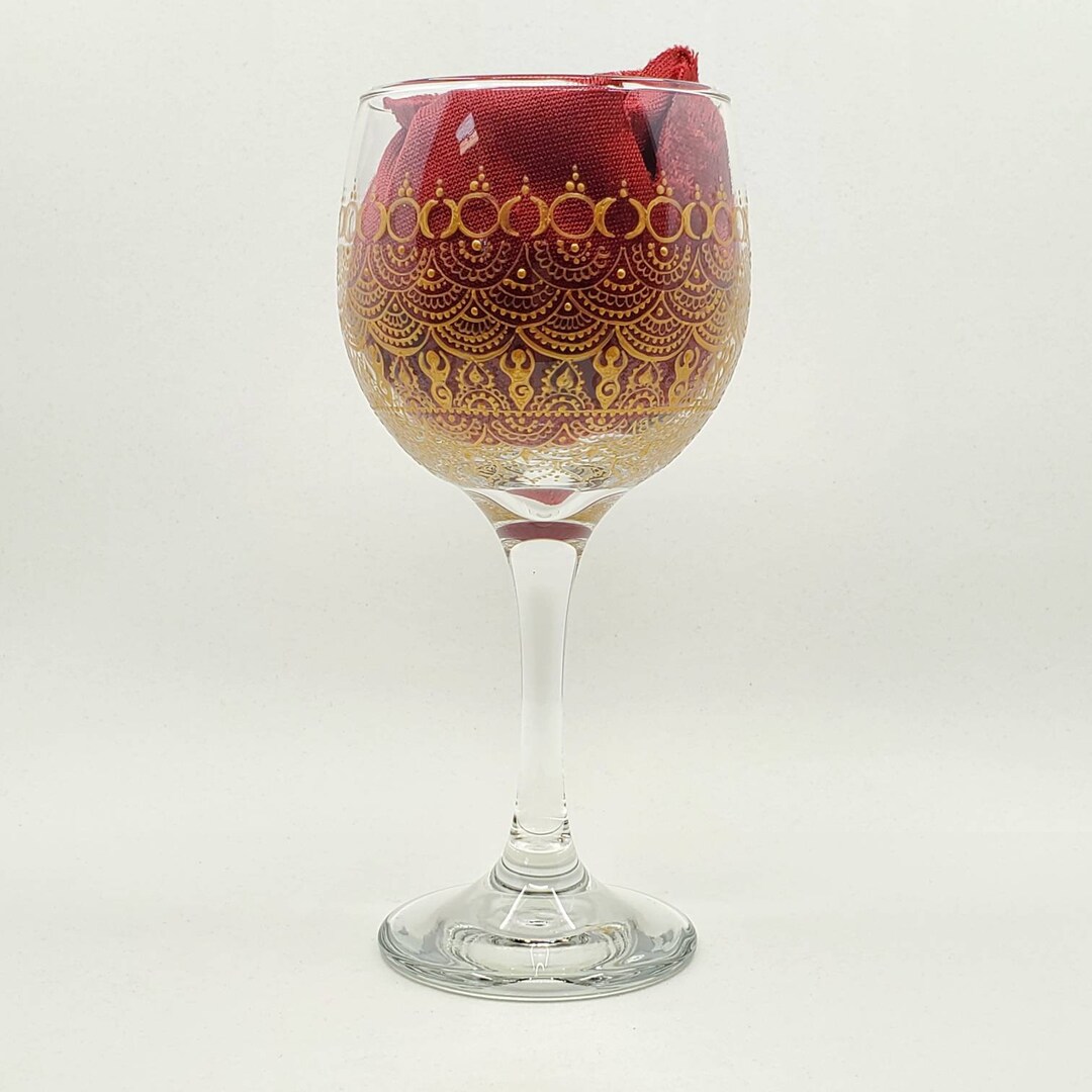 Hand Painted Sacred Goddess Chalice Goblet Wine Glass . Goddess Figure ...