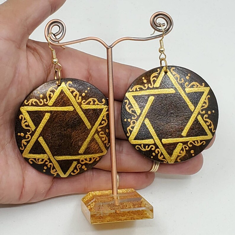 Rasta Star of David 'brown and Gold' hand Painted - Etsy