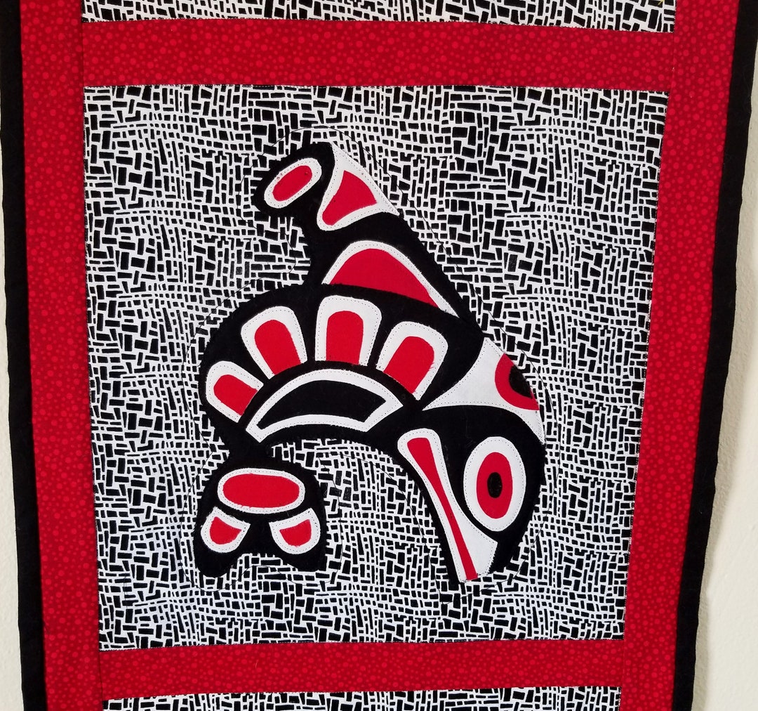 Art Quilt Turtle Raven Fish Spirit Tlingit Art Inspired Wall Art Spirit ...