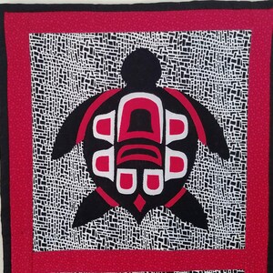 North West Coast Design Art Quilt Turtle Raven Fish Spirit Tlingit ...