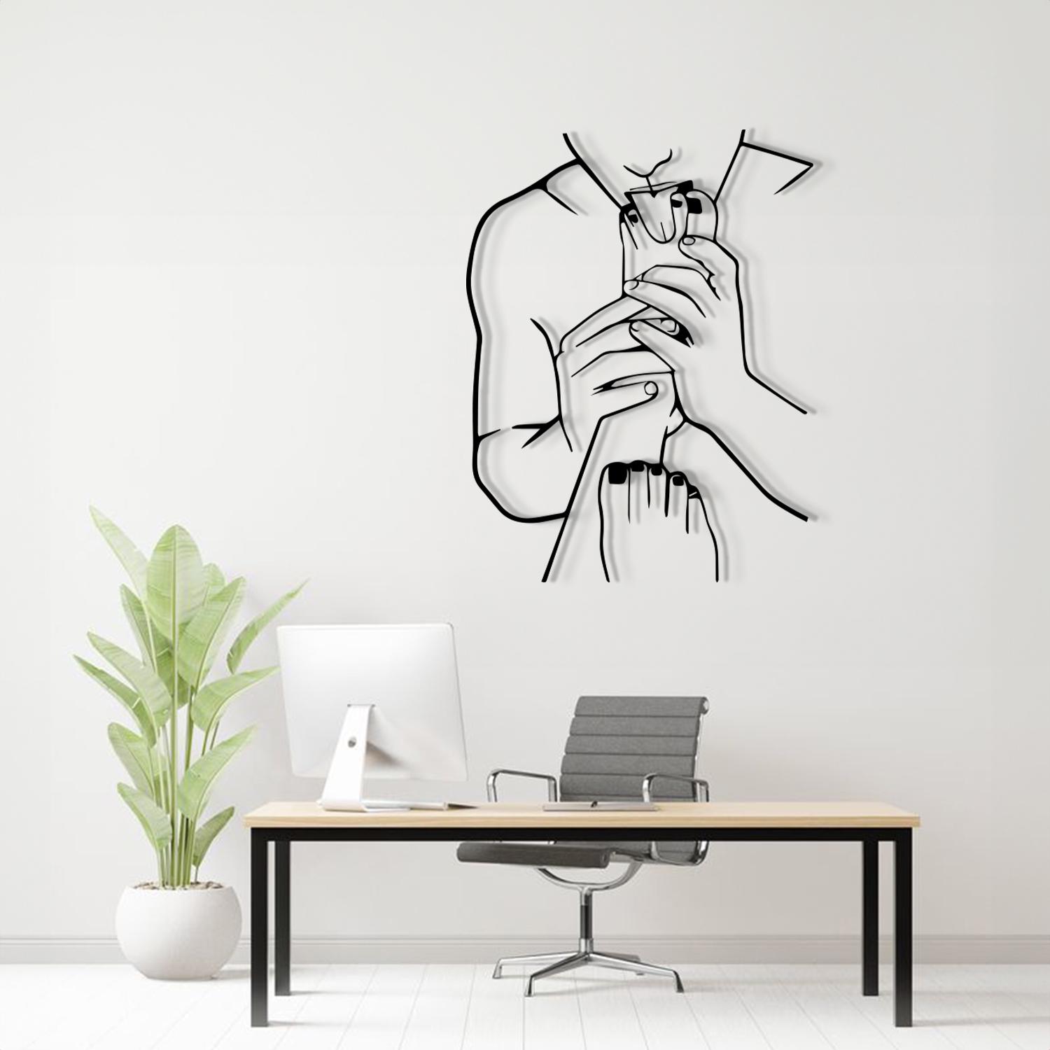 Line Wall Art, Metal Wall Art, Foot Wall Decor, Metal Wall Decor, Foot ...