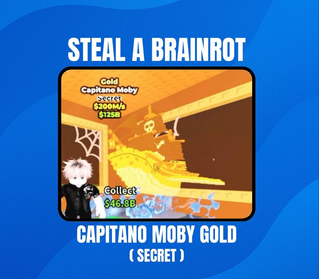 Roblox Brainrots (capitano Moby Gold) 200m/s, Steal a Brainrot - Etsy