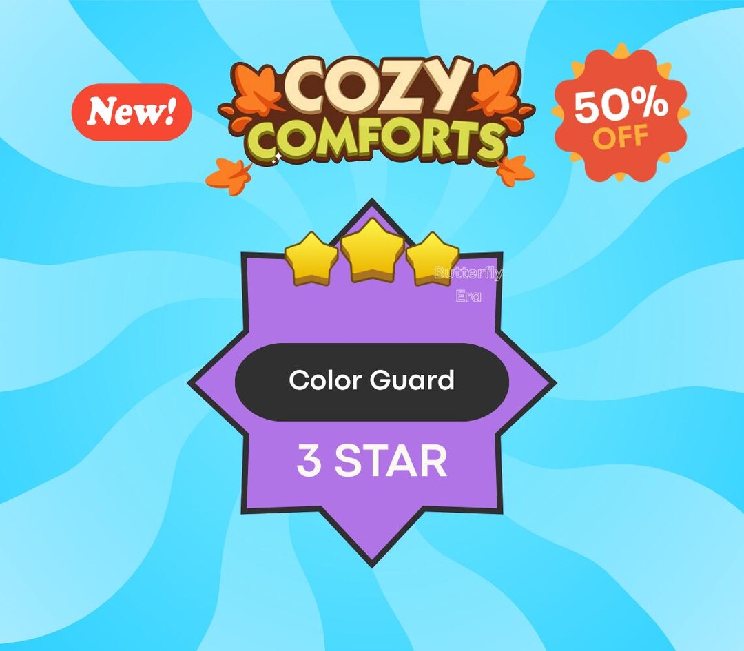 Monopoly_go Sticker - Color Guard - 3 Star - COZY CONFORTS Set 9 - Etsy