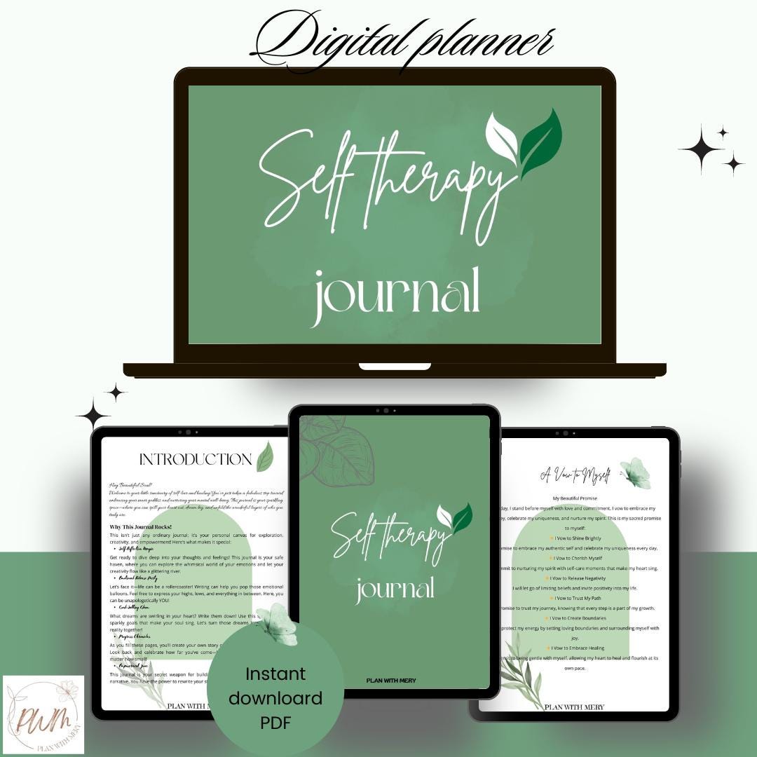 Reflective Practice Journal, Self Therapy Journal, Digital Self-therapy ...